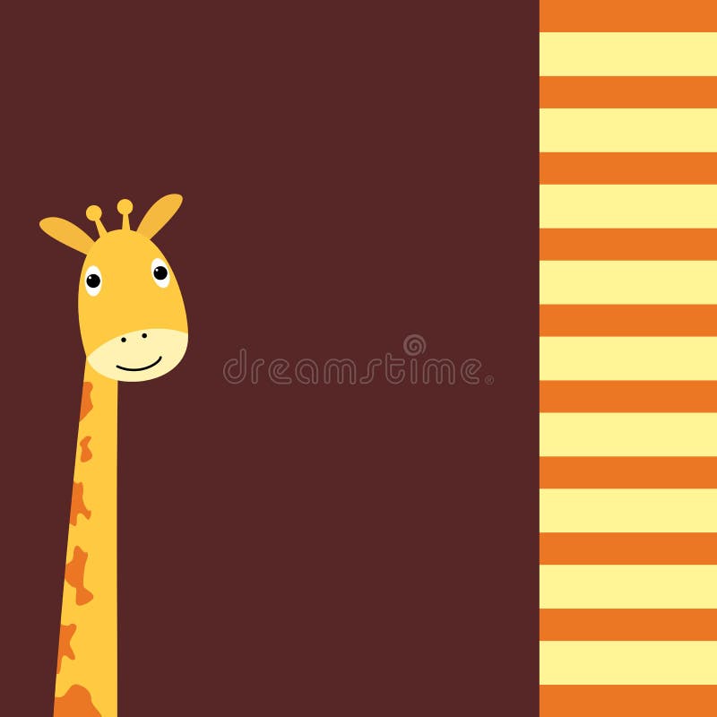 Cute Giraffe card stock vector. Illustration of cartoon - 46834875