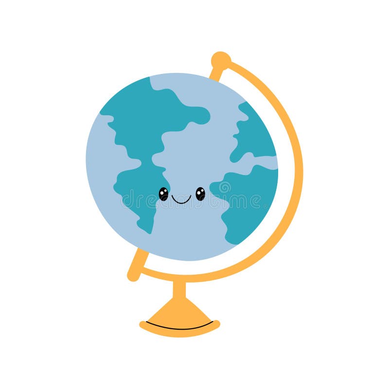 Cute Globe Character Vector Illustration. Educational Geographical ...