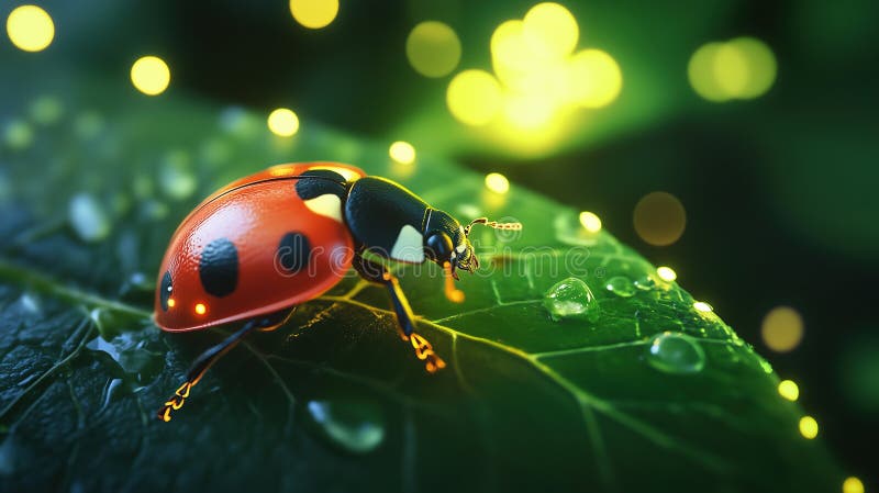 Cute Glowing Little Ladybug. Stock Photo - Image of ohio, animal: 331237268