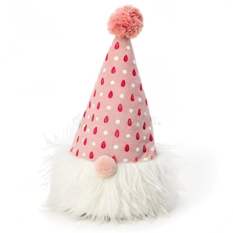 Cute Gnome Hat on White Background Stock Illustration - Illustration of ...