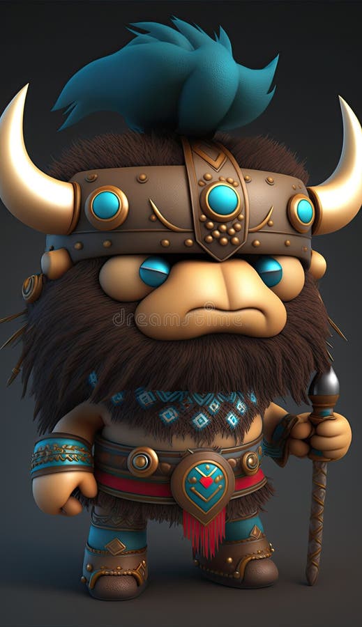 Cute Gnu Animal Warrior 3D Game Model Generative AI Stock Illustration ...