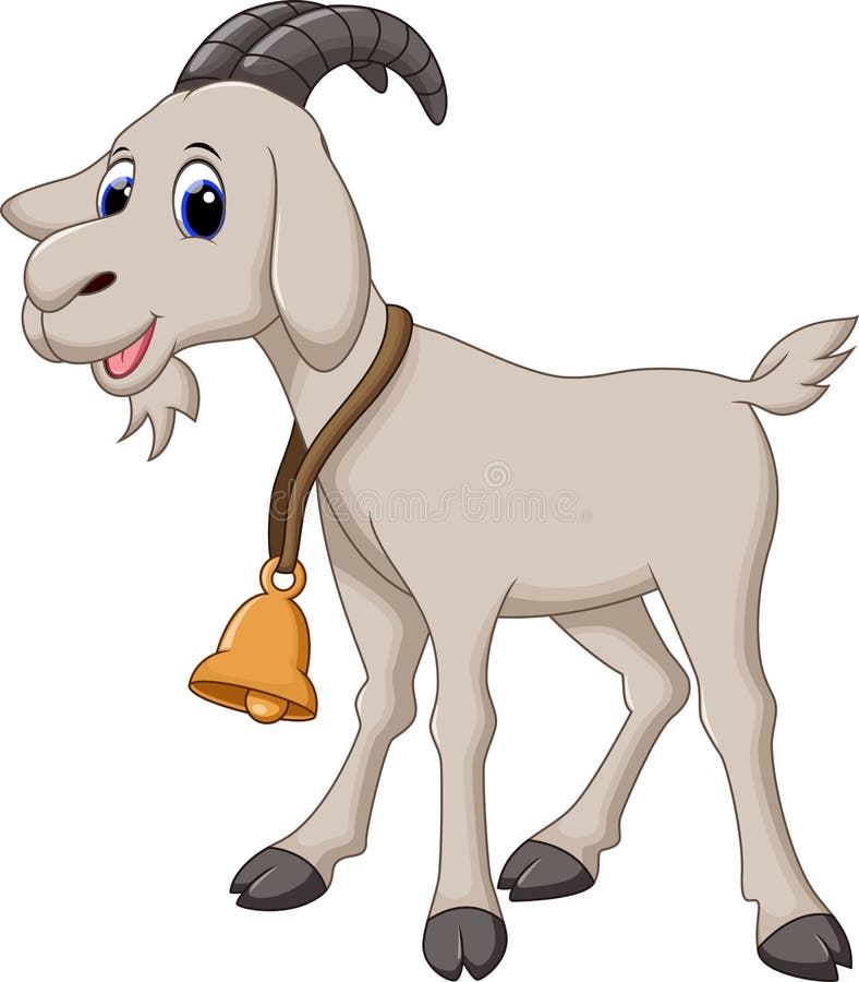 Cute goat cartoon stock illustration. Illustration of mammal - 48311988
