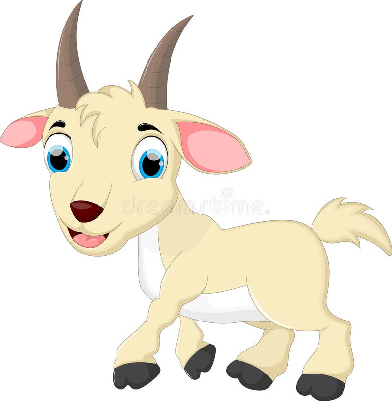 Cute Goat Character Cartoon Set Vector Stock Vector - Illustration of ...