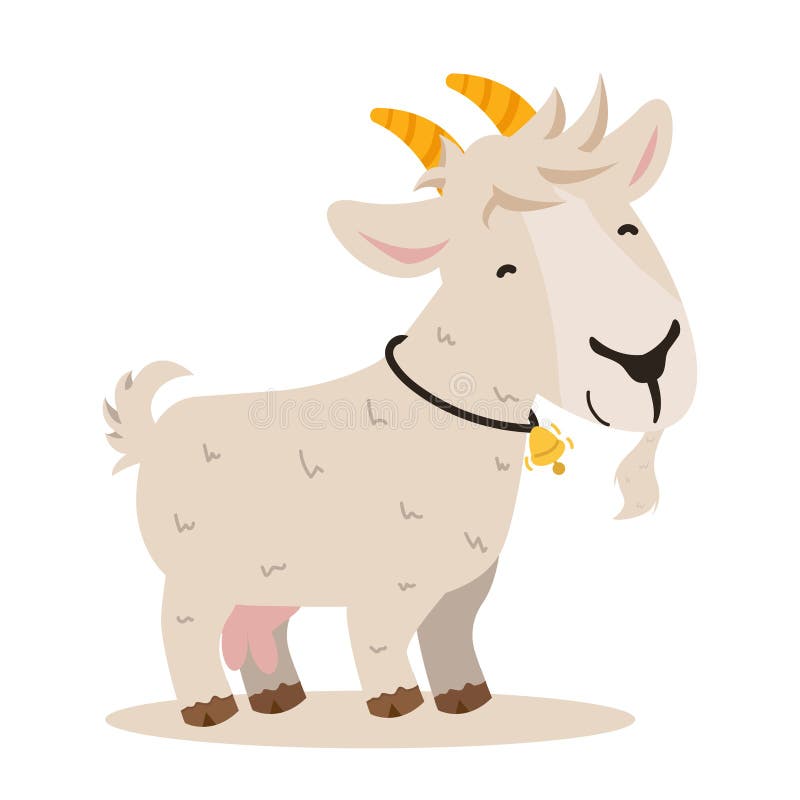 Cartoon Goat Isolated on White Background Stock Vector - Illustration ...