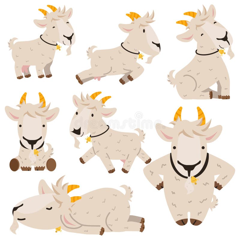 Cute Goat Running Cartoon Vector Stock Vector - Illustration of ...