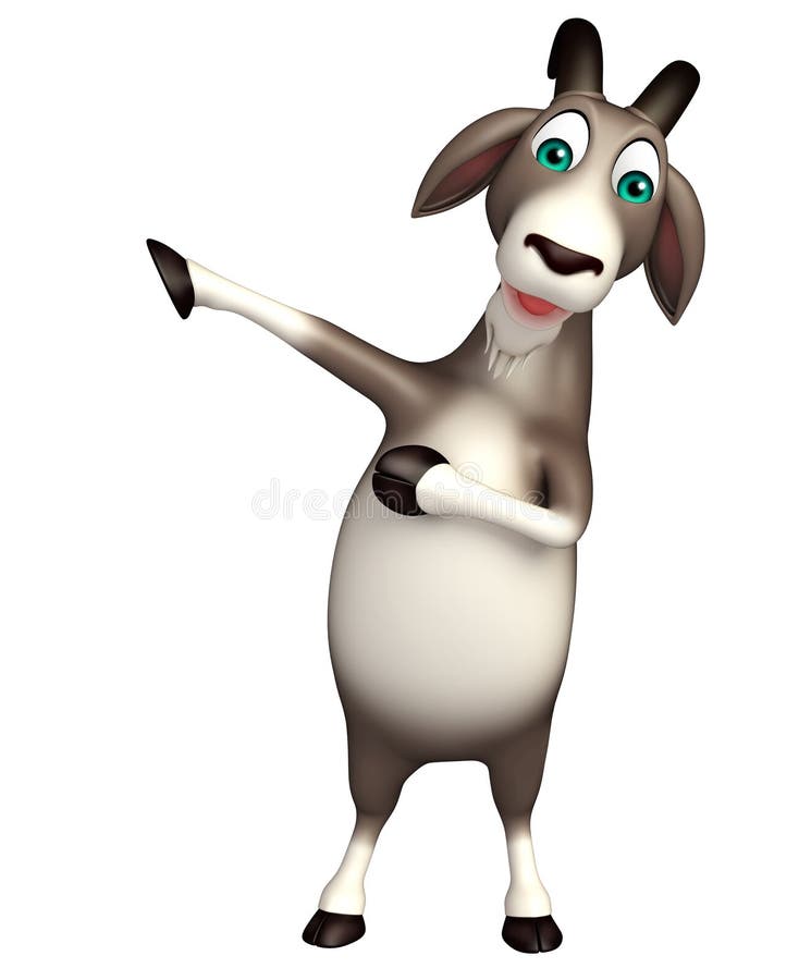 Cute Goat Funny Cartoon Character Stock Illustration - Illustration of ...