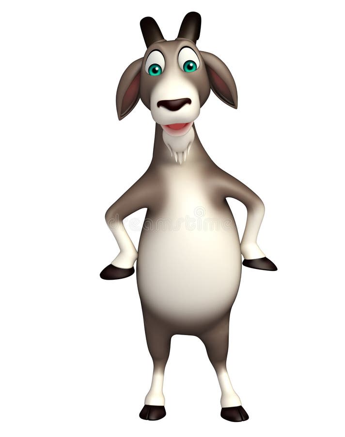 Cute Goat Funny Cartoon Character Stock Illustration - Illustration of ...