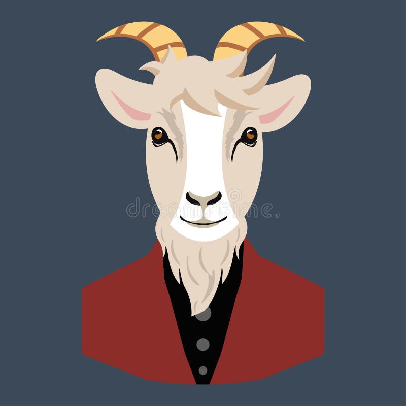 Cute Goat Head Businessman Cartoon Stock Vector - Illustration of cute ...