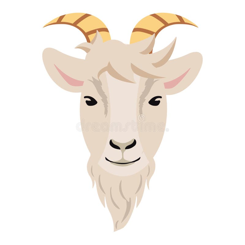Cute Goat Head Cartoon Vector Stock Vector - Illustration of livestock ...