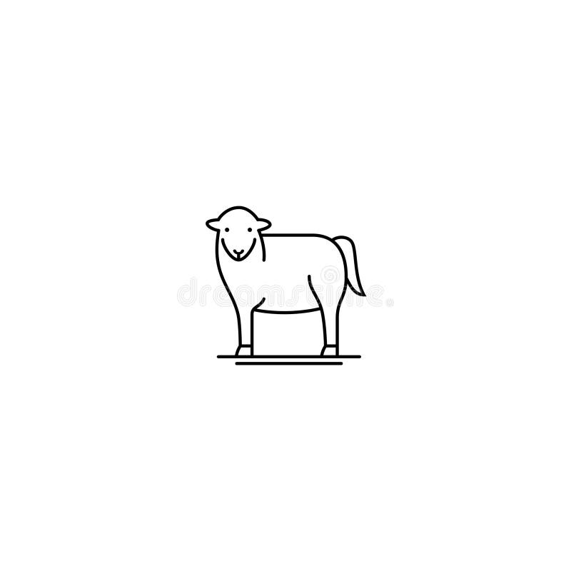 Cute Goat Icon with a Minimalist Design Stock Vector - Illustration of ...