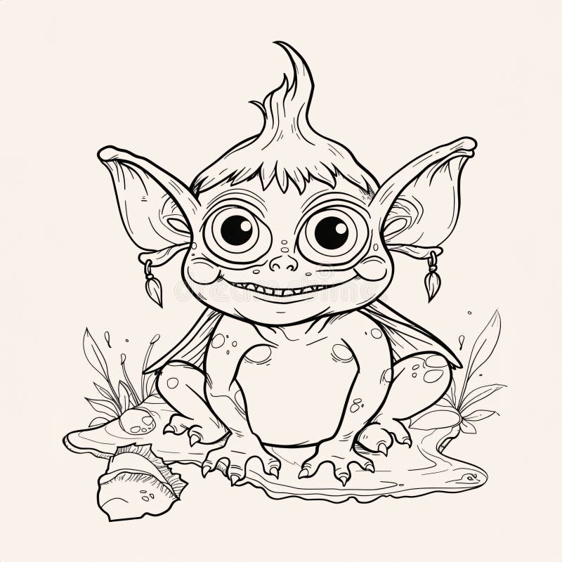 Cute Goblin - a Cartoon of a Monster Stock Illustration - Illustration ...