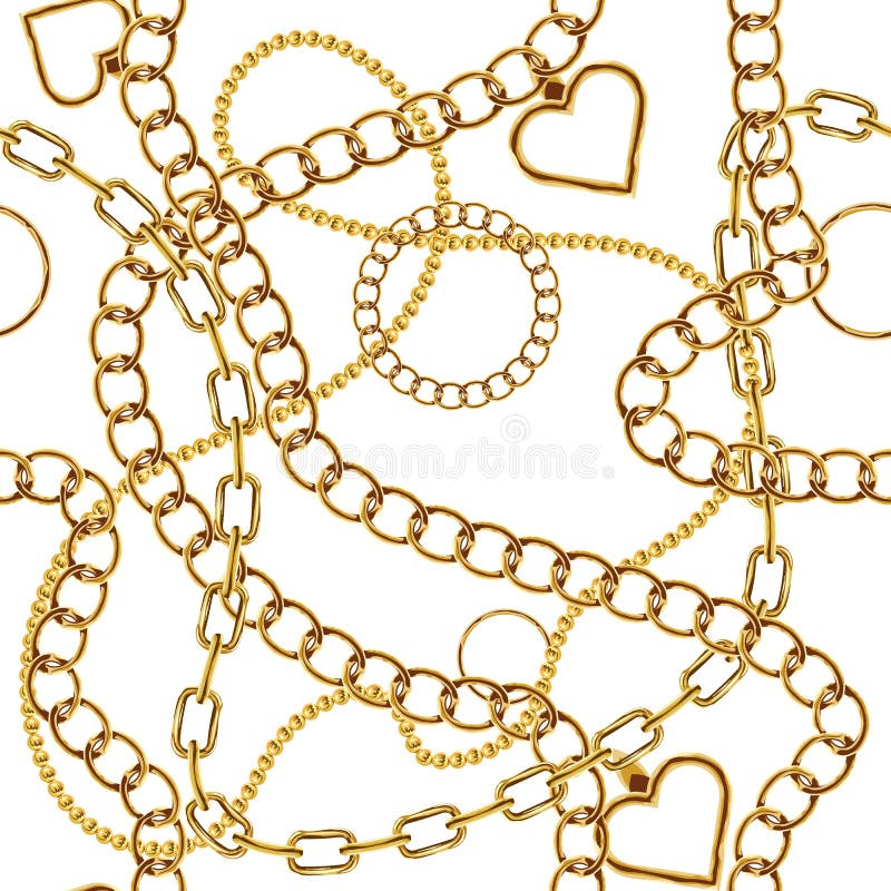 Cute Gold Chain Texture Seamless. Flat and Solid Color Vector ...