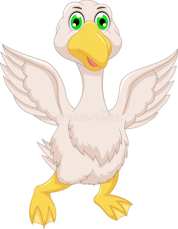 Flying goose. Cartoon stock vector. Illustration of flight - 20278224