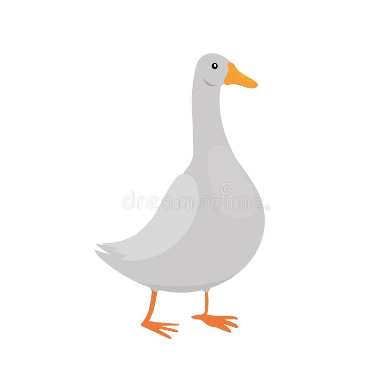 Cute Goose Isolated on White Background. Vector Illustration for ...