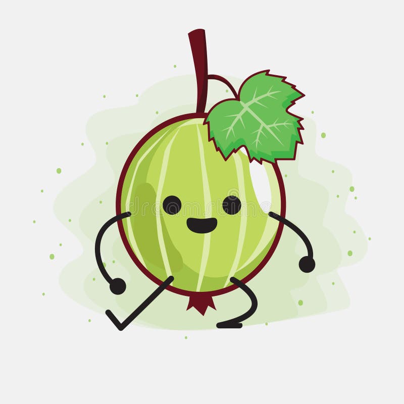 Cute Gooseberry Fruit Illustration Stock Vector - Illustration of fresh ...