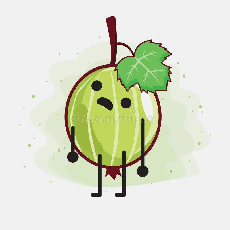 Cute Gooseberry Fruit Mascot Character Illustration Stock Vector ...