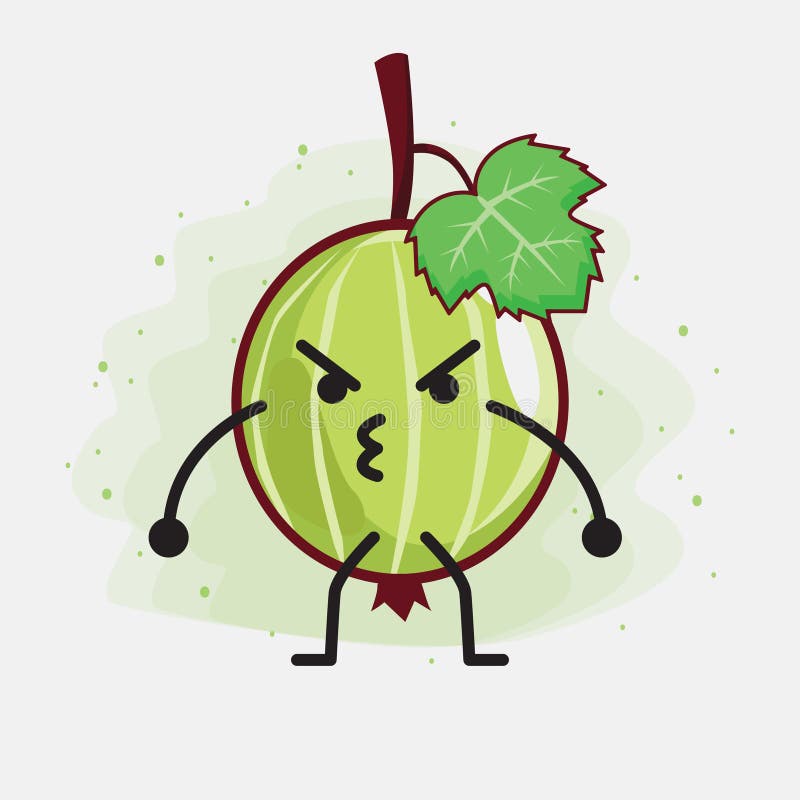 Cute Gooseberry Fruit Mascot Character Illustration Stock Vector ...