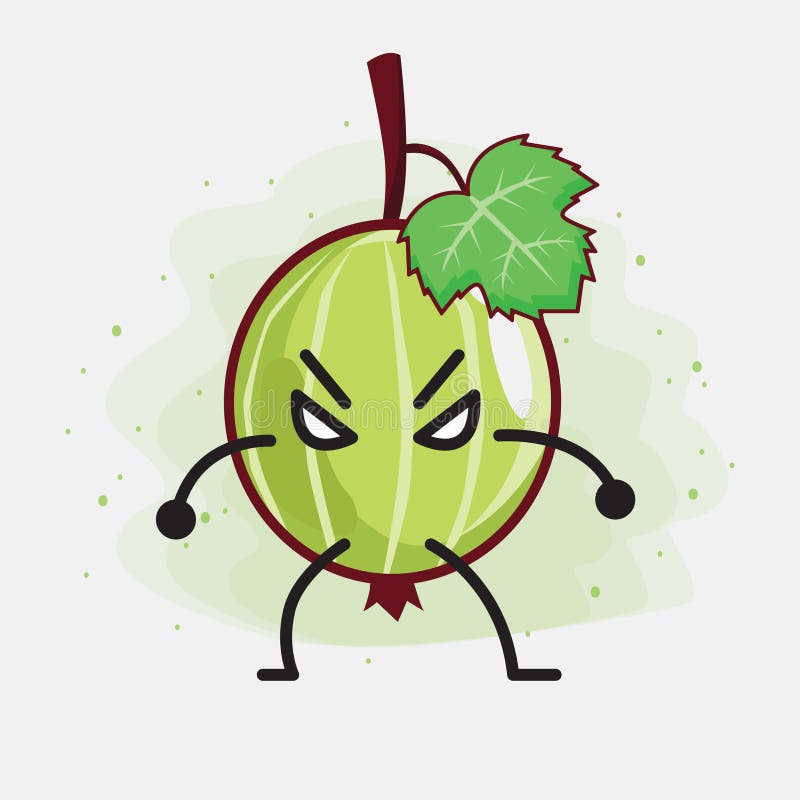Cute Gooseberry Fruit Mascot Character Illustration Stock Vector ...