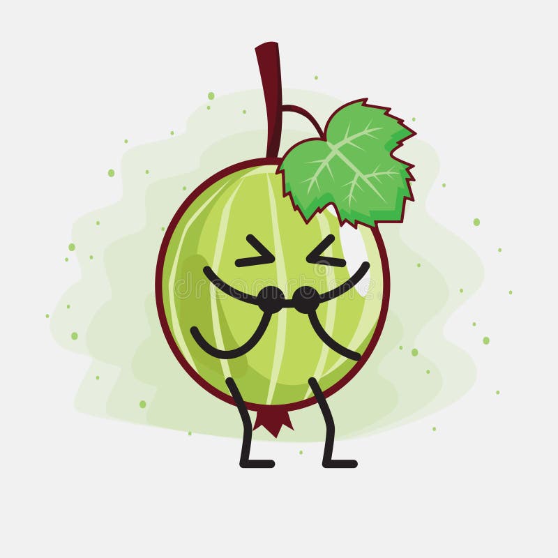 Cute Gooseberry Fruit Mascot Character Illustration Stock Vector ...