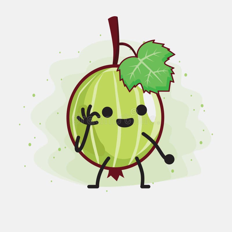 Cute Gooseberry Fruit Illustration Stock Vector - Illustration of fresh ...