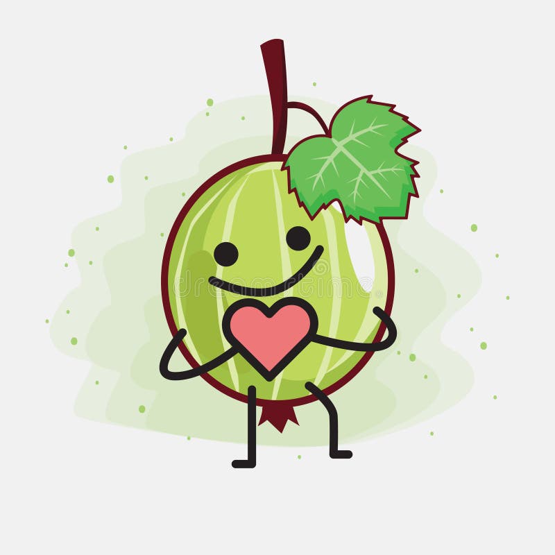 Cute Gooseberry Fruit Mascot Character Illustration Stock Vector ...
