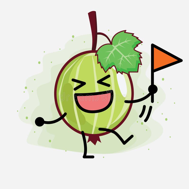 Cute Gooseberry Fruit Mascot Character Illustration Stock Vector ...