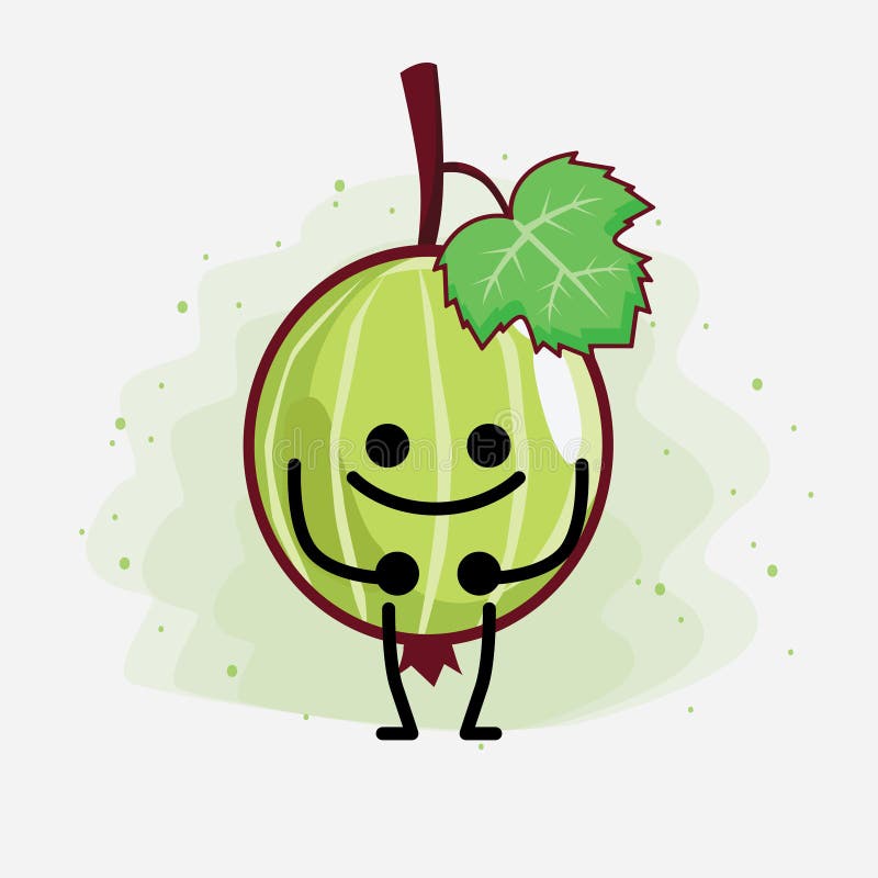 Cute Gooseberry Fruit Mascot Character Illustration Stock Vector ...
