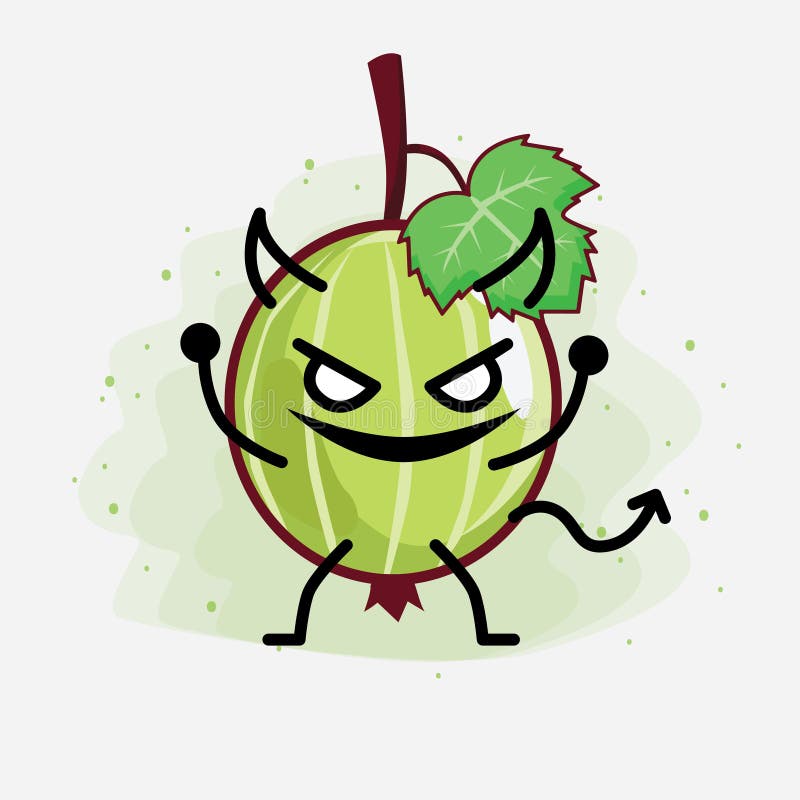 Cute Gooseberry Fruit Mascot Character Illustration Stock Vector ...