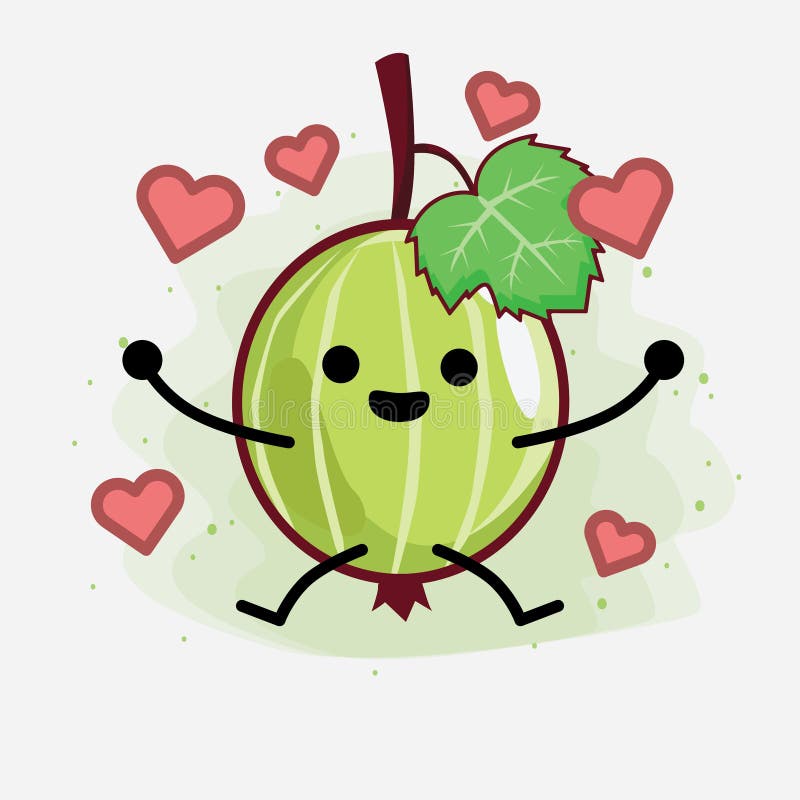 Cute Gooseberry Fruit Mascot Character Illustration Stock Vector ...