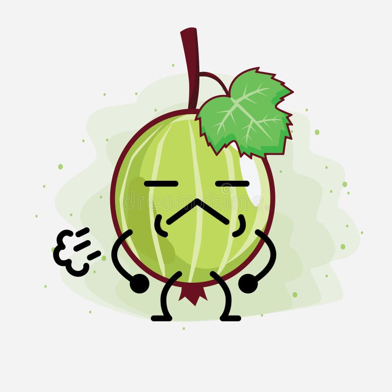 Cute Gooseberry Fruit Mascot Character Illustration Stock Vector ...