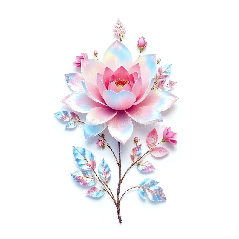 Cute Gradient Flower Isolated on White Background. AI Generated Image ...