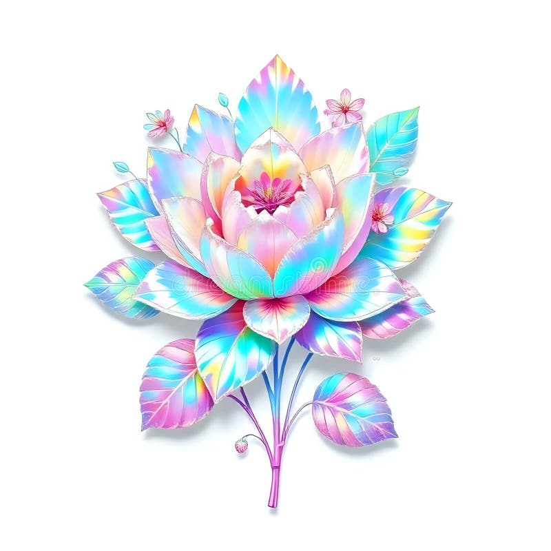 Cute Gradient Flower Isolated on White Background. AI Generated Image ...