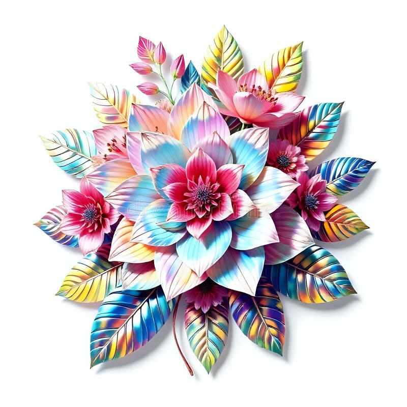 Cute Gradient Flower Isolated on White Background. AI Generated Image ...