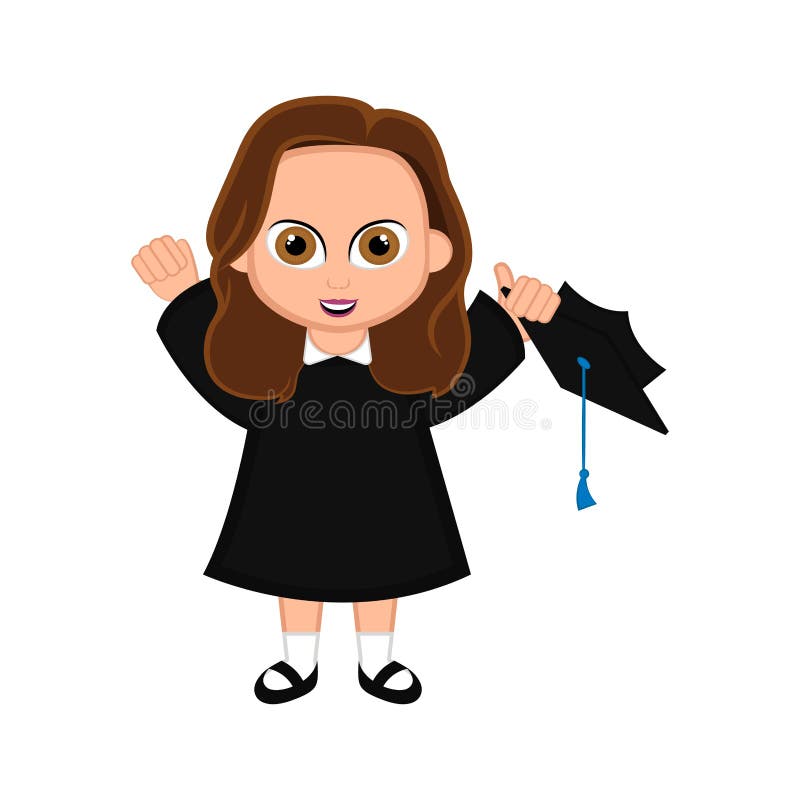 Cute graduated girl image stock vector. Illustration of beautiful ...