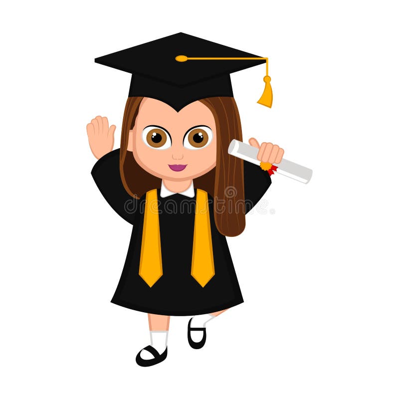 Cute graduated girl image stock vector. Illustration of education ...