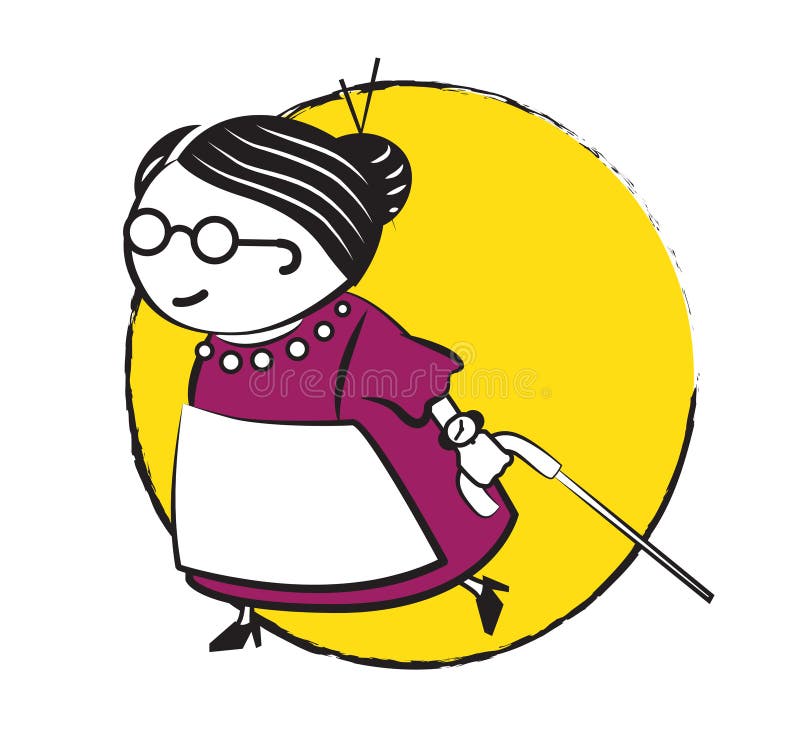 Cute Grandma Character Design Stock Illustration - Illustration of ...