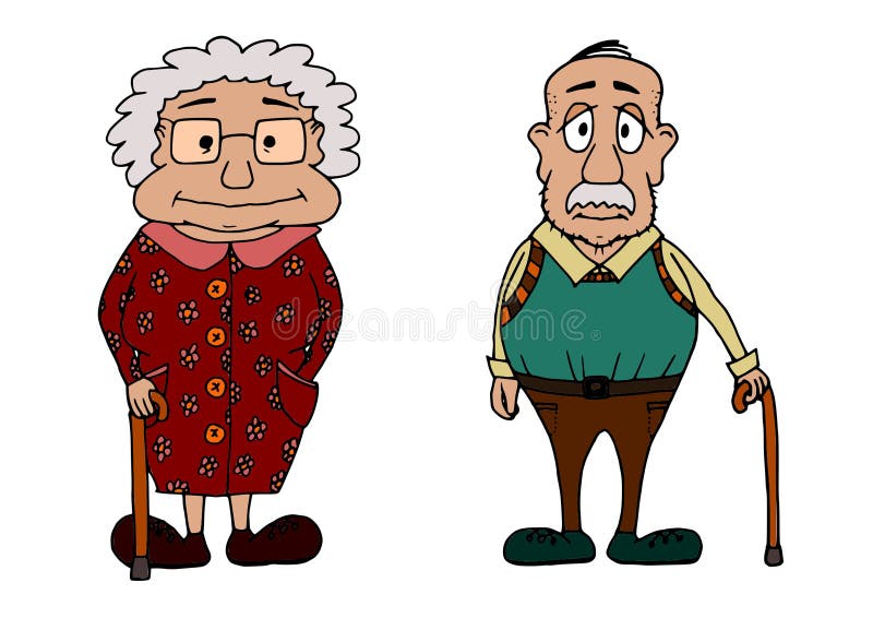 Cute Grandma And Grandpa Stock Vector Illustration Of Plain 65668165