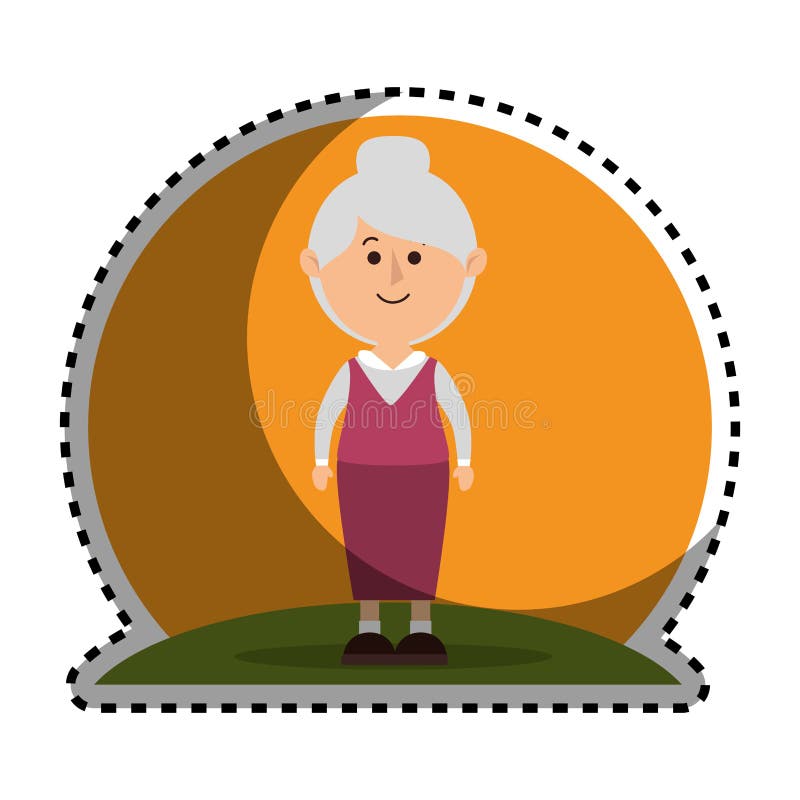 Cute Grandmother Avatar Character Stock Vector - Illustration of happy ...