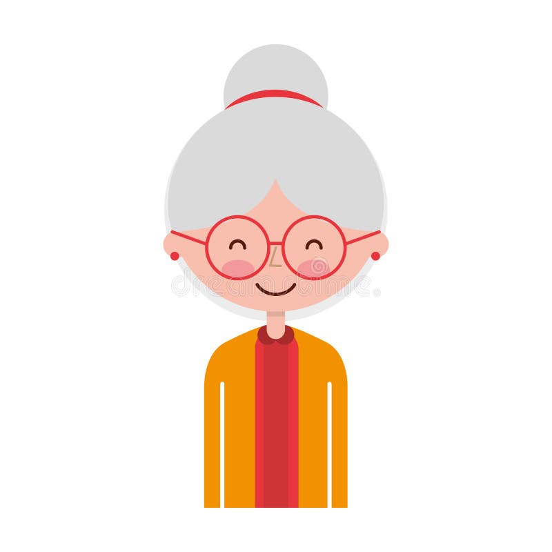 Cute Grandmother Avatar Character Stock Vector - Illustration of female ...
