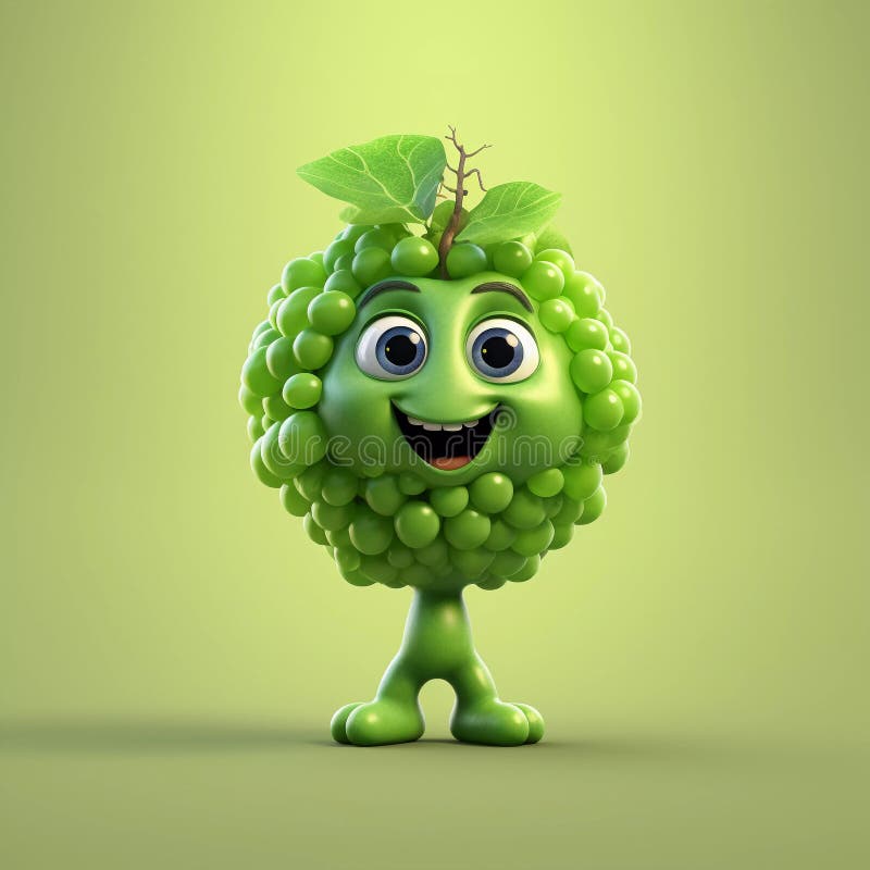 Cute Grape Happy Cartoon Character Stock Illustration - Illustration of ...