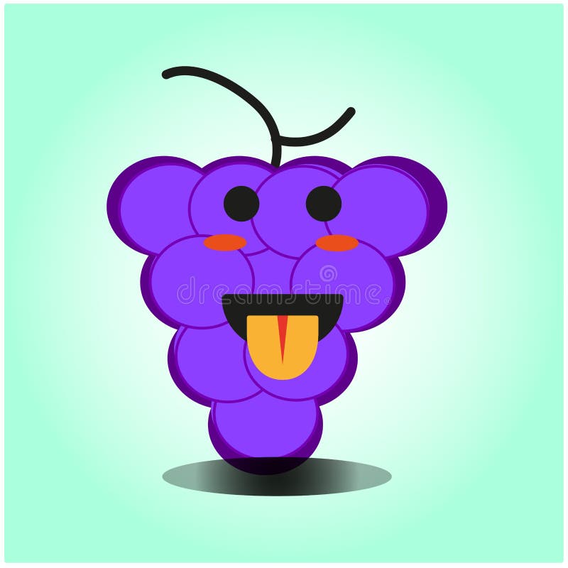 Cute Grapes Cartoon Mascot Character Vector Design Stock Vector ...