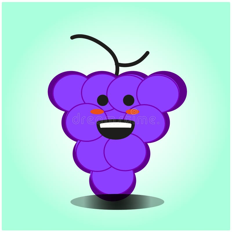 Cute Grapes Cartoon Mascot Character Vector Design Stock Vector ...