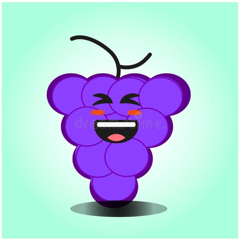 Cute Grapes Cartoon Mascot Character Vector Design Stock Vector ...