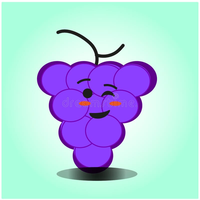 Cute Grapes Cartoon Mascot Character Vector Design Stock Vector ...