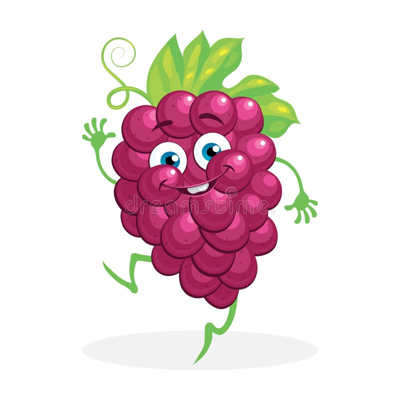 Cute Grapes on a White Background. Vector Stock Vector - Illustration ...