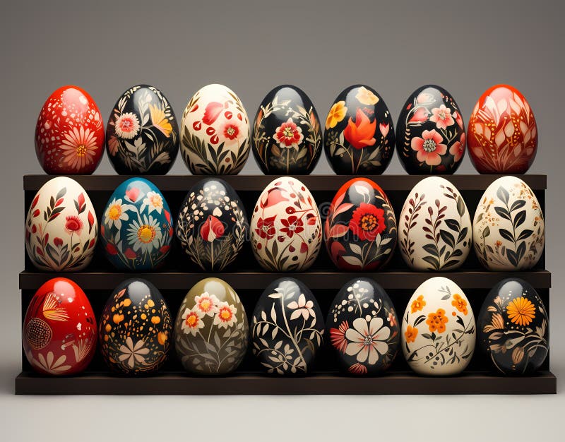 Floral Pattern Easter Egg Drawing Illustration Stock Illustration ...