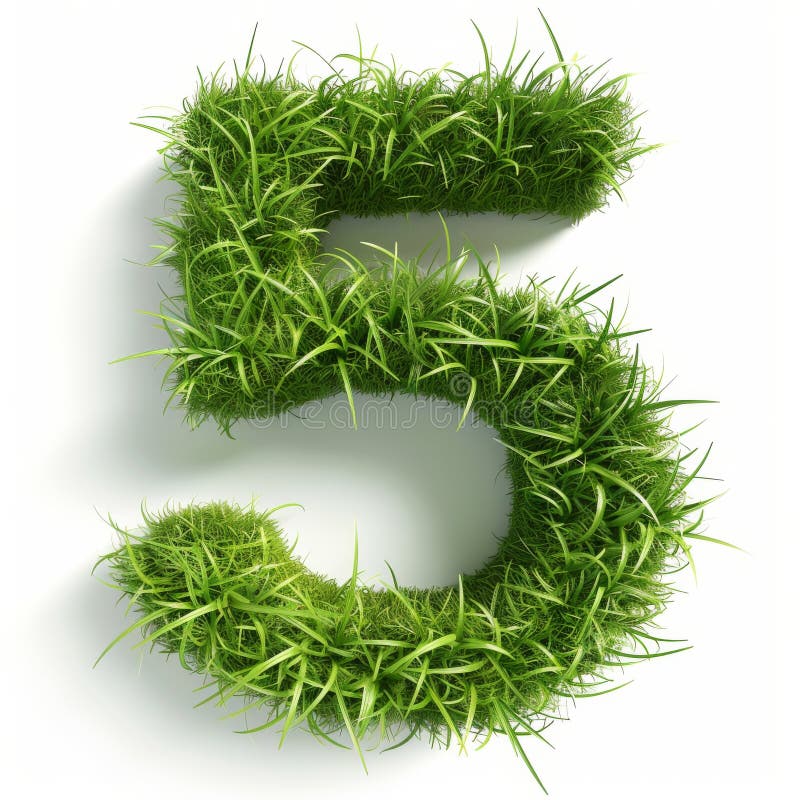 Cute Grass Texture Number 5 on Background. Lush Grass Number Five on ...