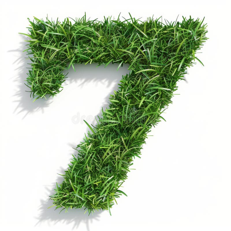 Cute Grass Texture Number 7 on Background. Lush Grass Number Seven on ...