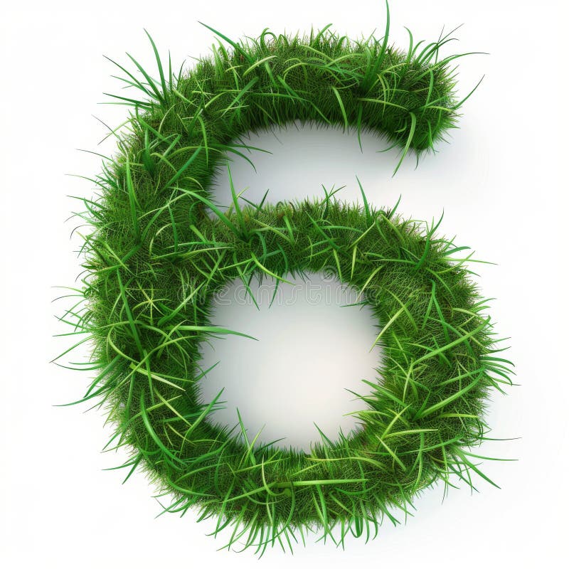 Cute Grass Texture Number 6 Background Lush Six Isolated Stock Photos ...