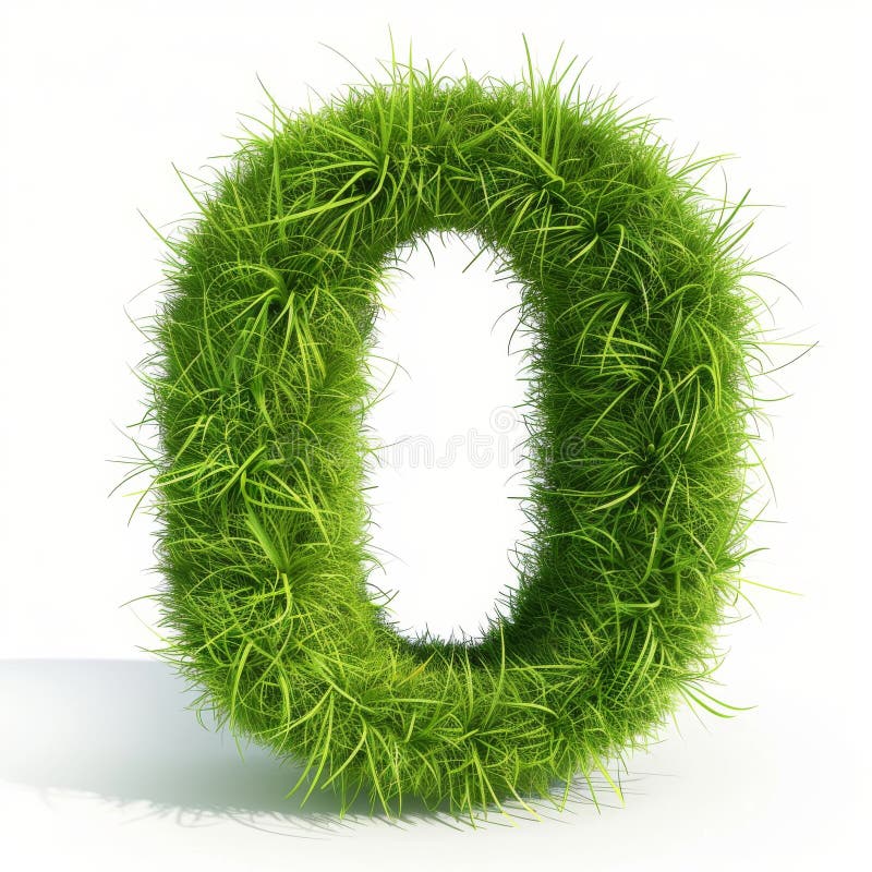 Cute Grass Texture Number 0 on Isolated Background. Lush Grass Number ...